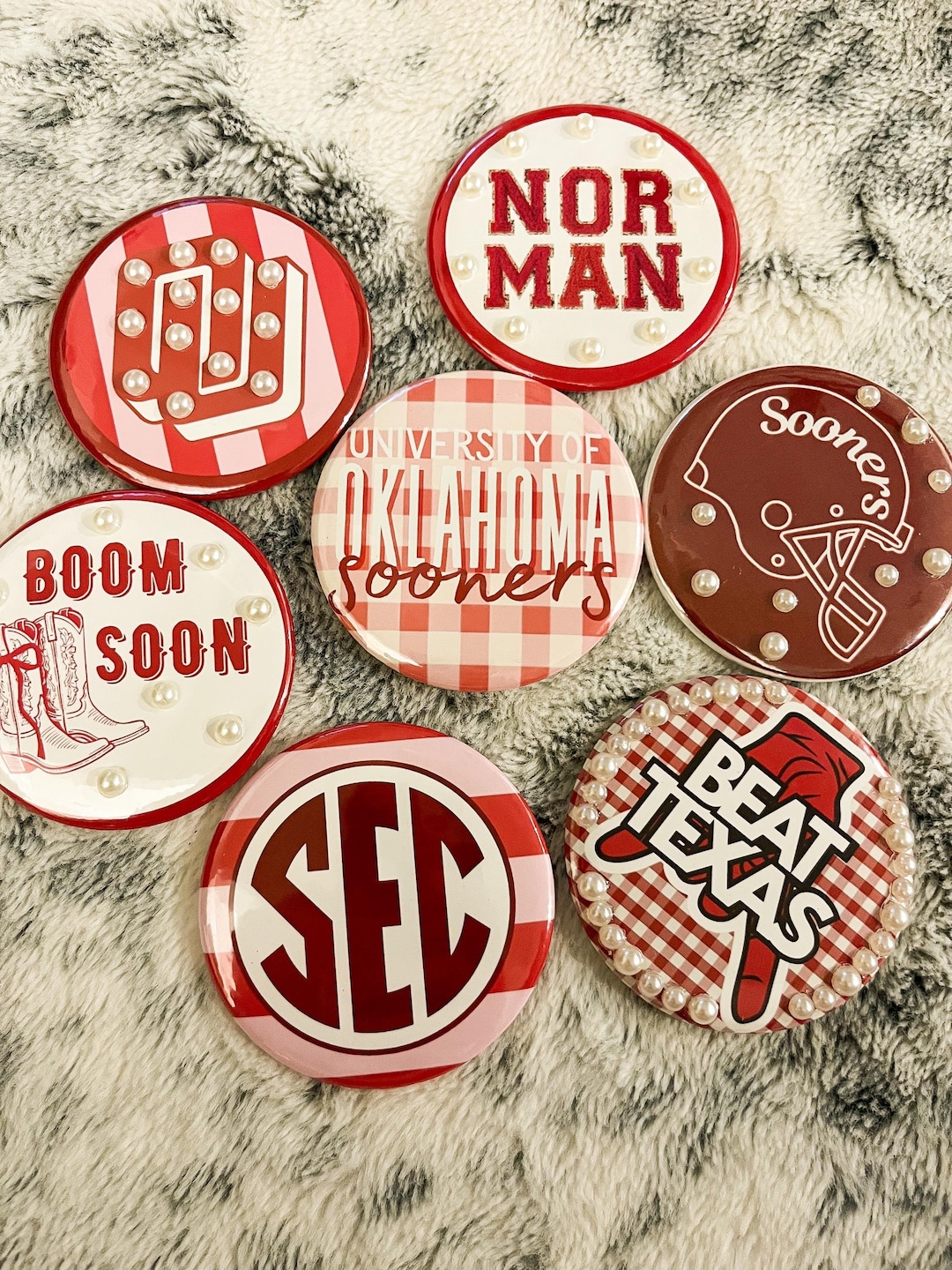University of Oklahoma Pearl Game Day Buttons | OU - Etsy
