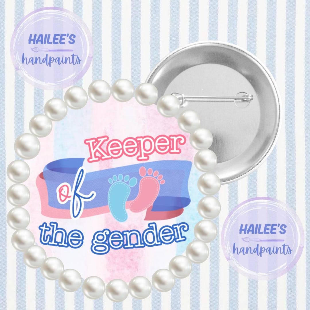 Keeper of the Gender Pearl Button, Gender Reveal, Gender Reveal ...