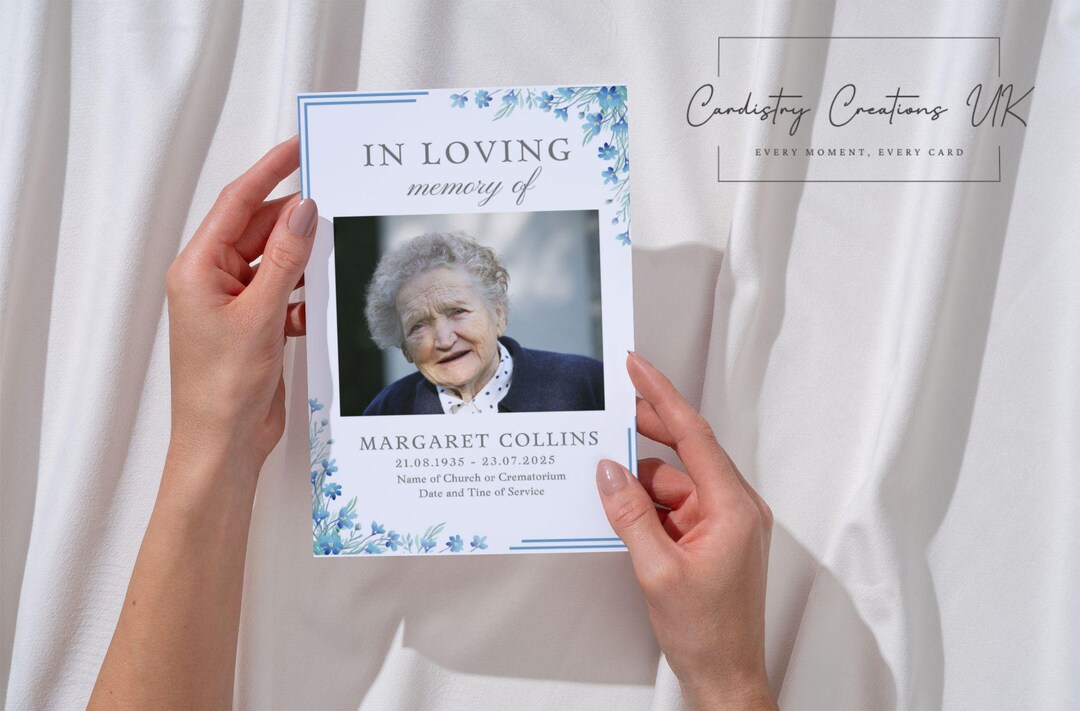 Forget-me-not Funeral Order of Service | Printed & Personalised ...