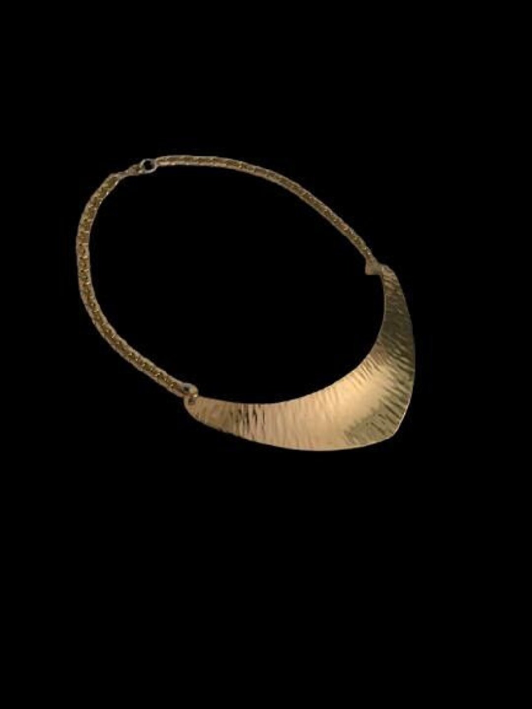 Napier Gold Boomerang Plate Necklace Hammered Crescent Choker - Etsy
