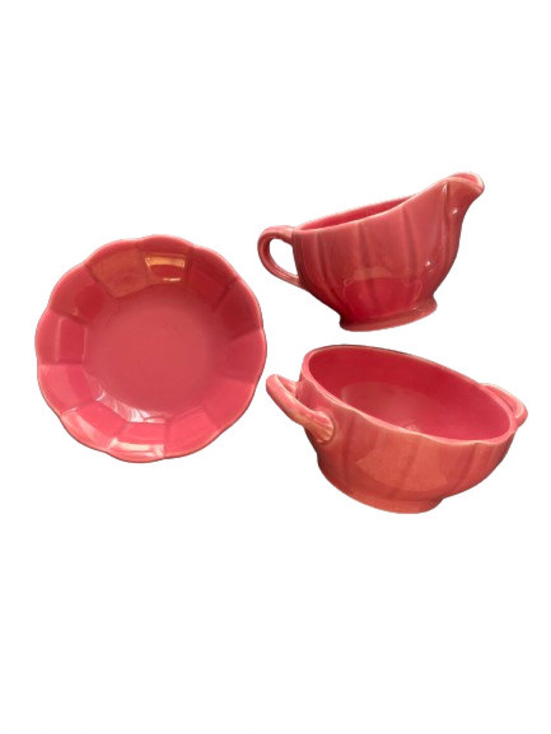 Pink Petalware Ceramic Breakfast Set // Vintage W.S. George Plate ...