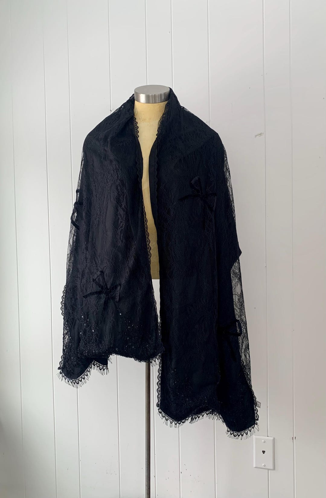 Lulu Guinness Black Lace Shawl - Etsy