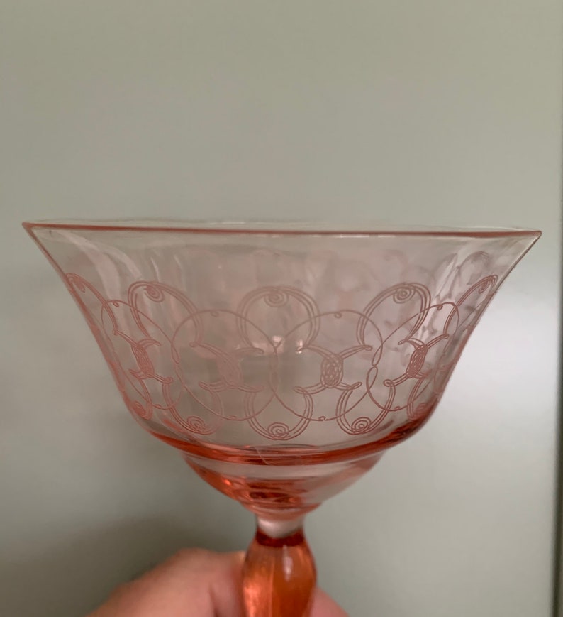 Bryce Pink Depression Glass Stemware - Etsy