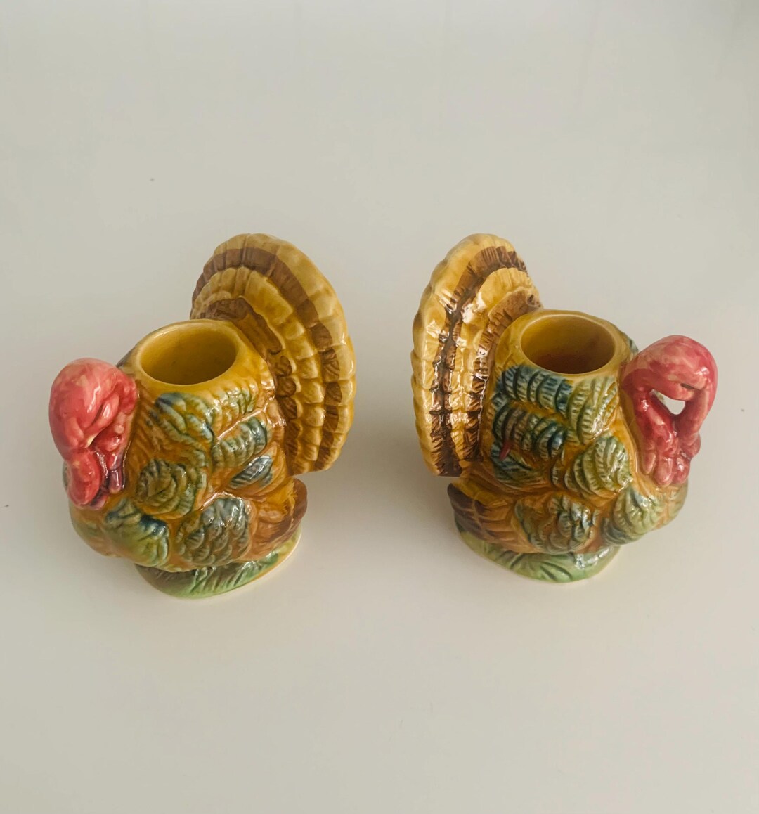 Lefton Ceramic Turkey Candlesticks Pair - Etsy