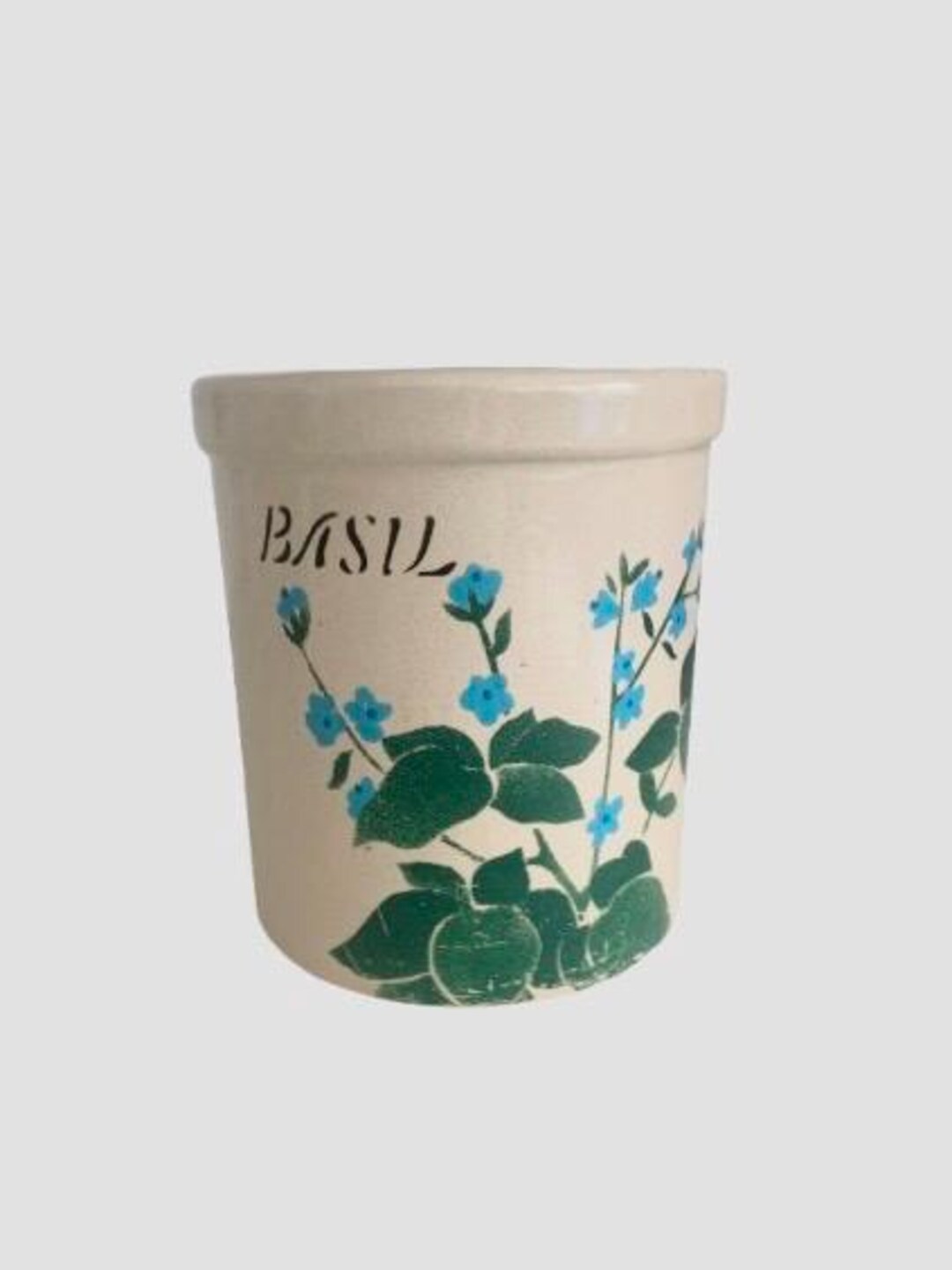 Roseville Pottery Hand Painted Jar Basil Herb Design 1 Quart High Jar ...