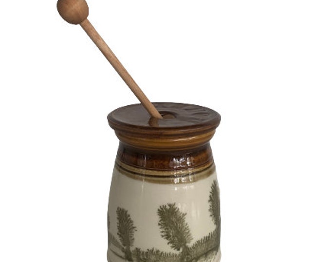 Ceramic Pottery Honey Pot / Three Piece Old World Pottery Cherryfield ...