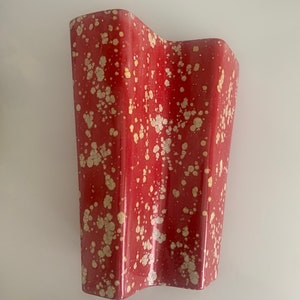 1950s Red White Splatterware Vase // MCM Tall Drip Glaze Pottery - Etsy
