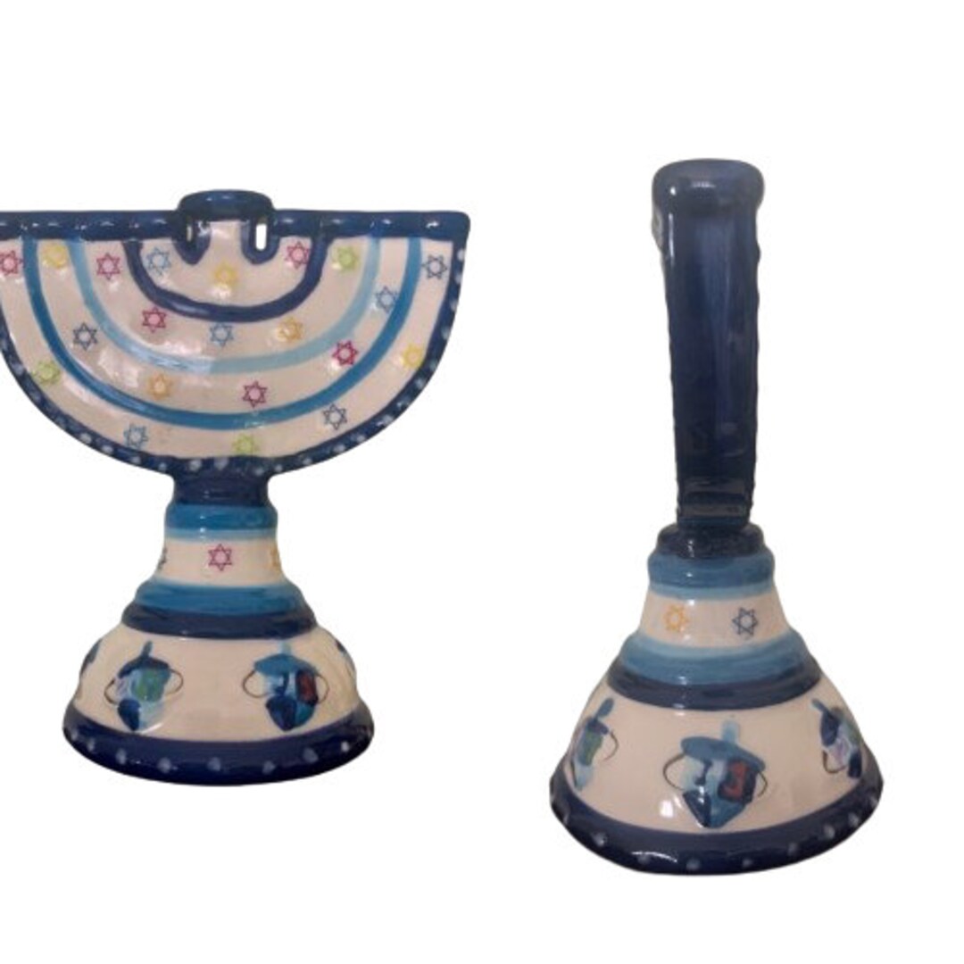 Jacob Rosenthal Blue Ceramic Menorrah // Judaica Collection Susan ...
