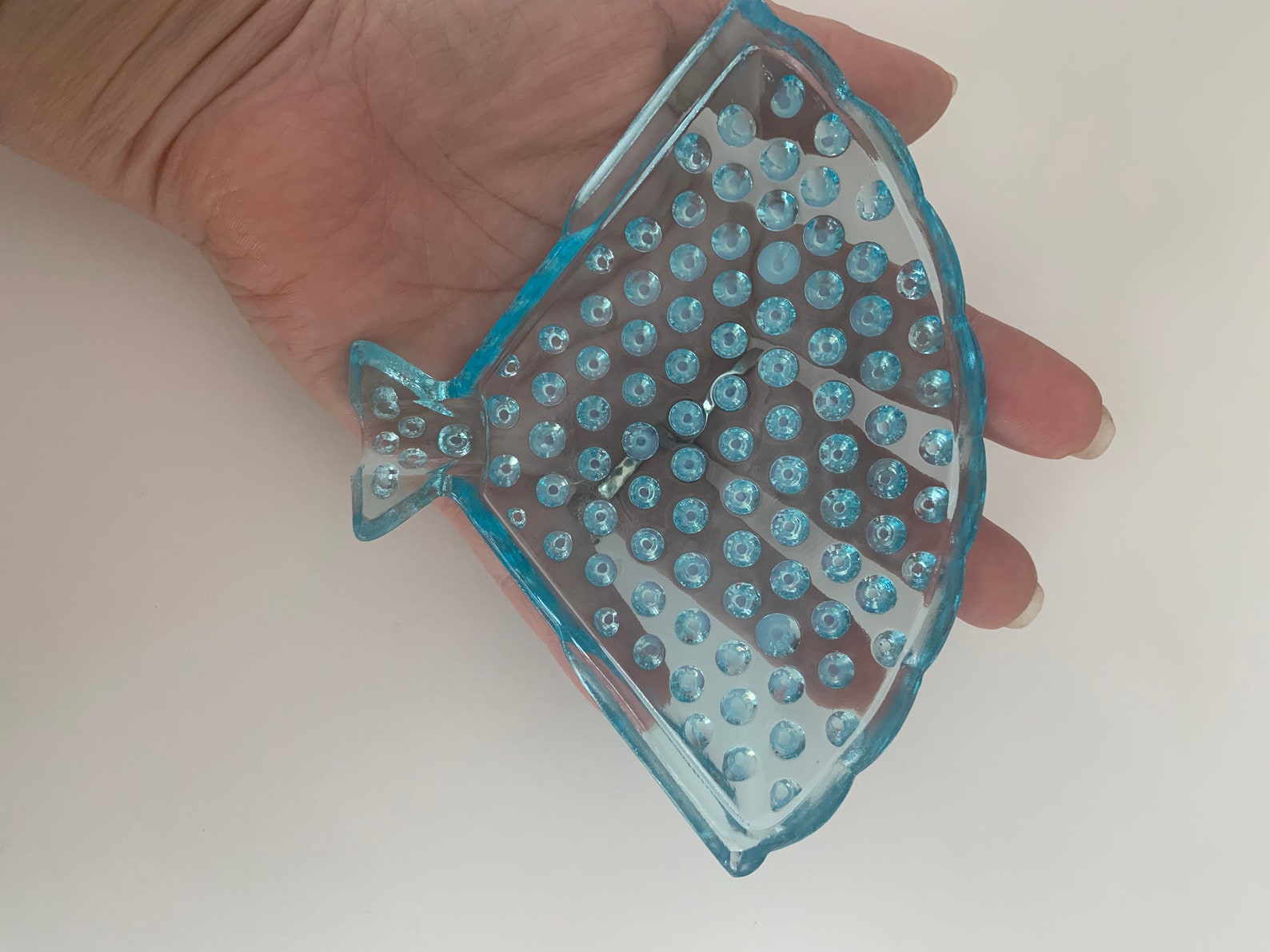 Turquoise Hobnail Fan Trinket Dish Ashtray - Etsy