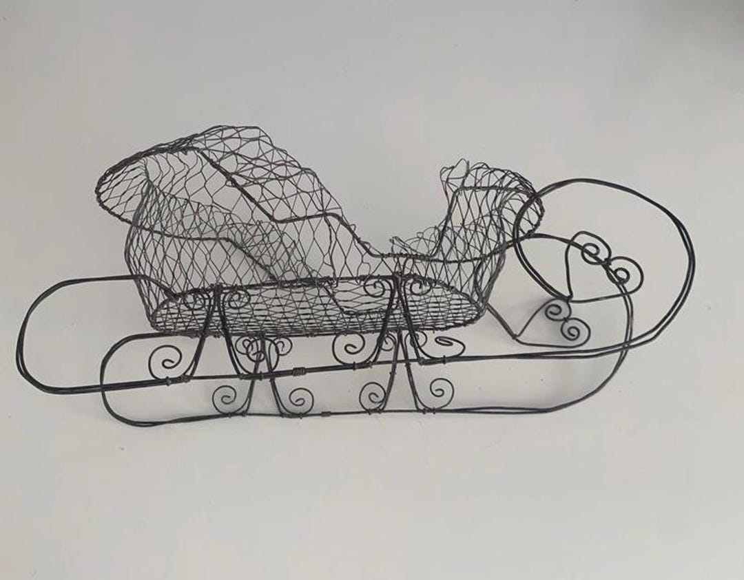 Metal Wire Large Sleigh Sled Vintage European Christmas Decor - Etsy