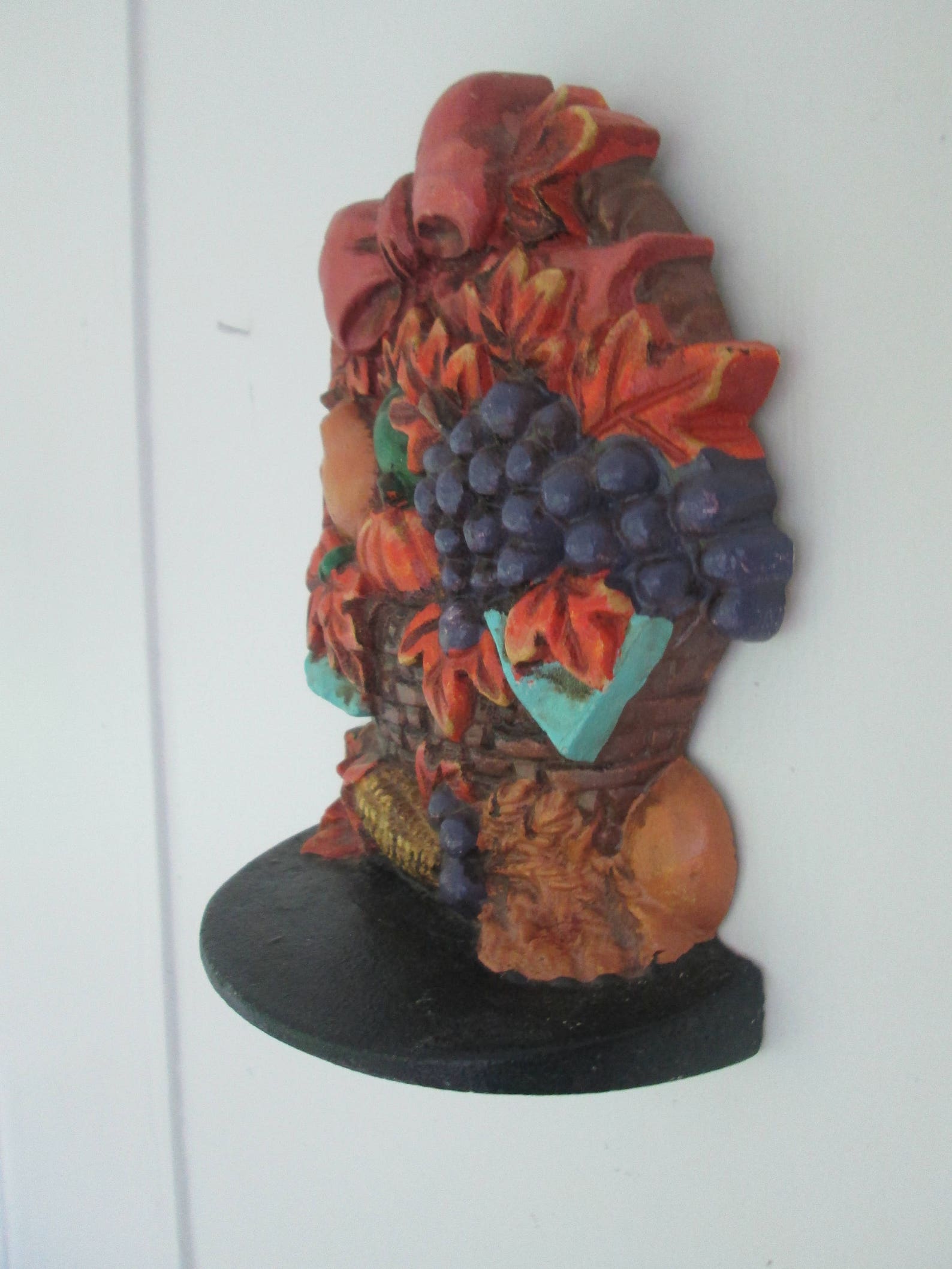 Cast Iron Autumn Basket Doorstop // 1991 House of Lloyd // | Etsy