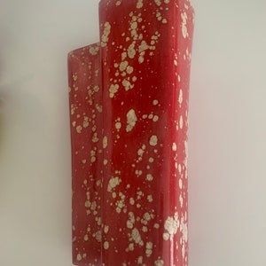 1950s Red White Splatterware Vase // MCM Tall Drip Glaze Pottery - Etsy