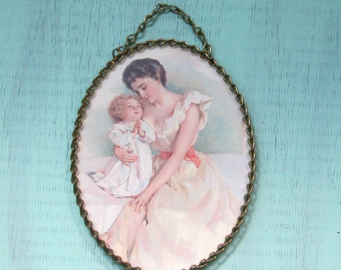 Woman Praying Child Framed Print Gallery Graphics Victorian Wall ...