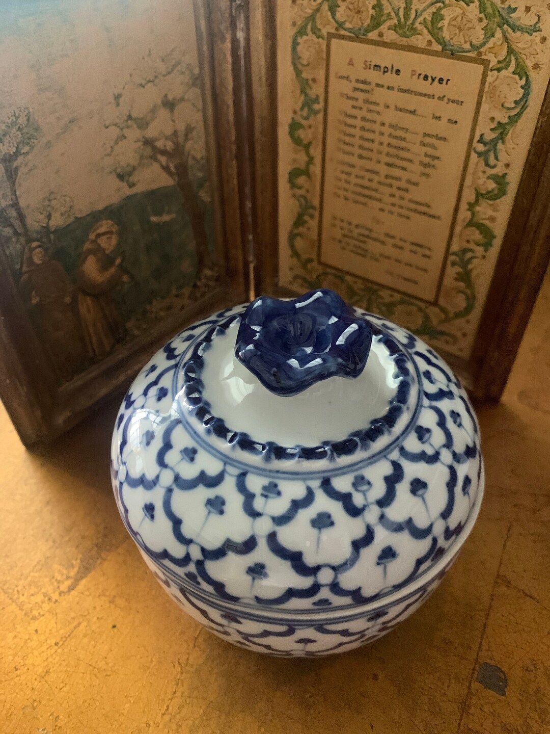 Sheffield Blue White Asian Round Porcelain Box - Etsy