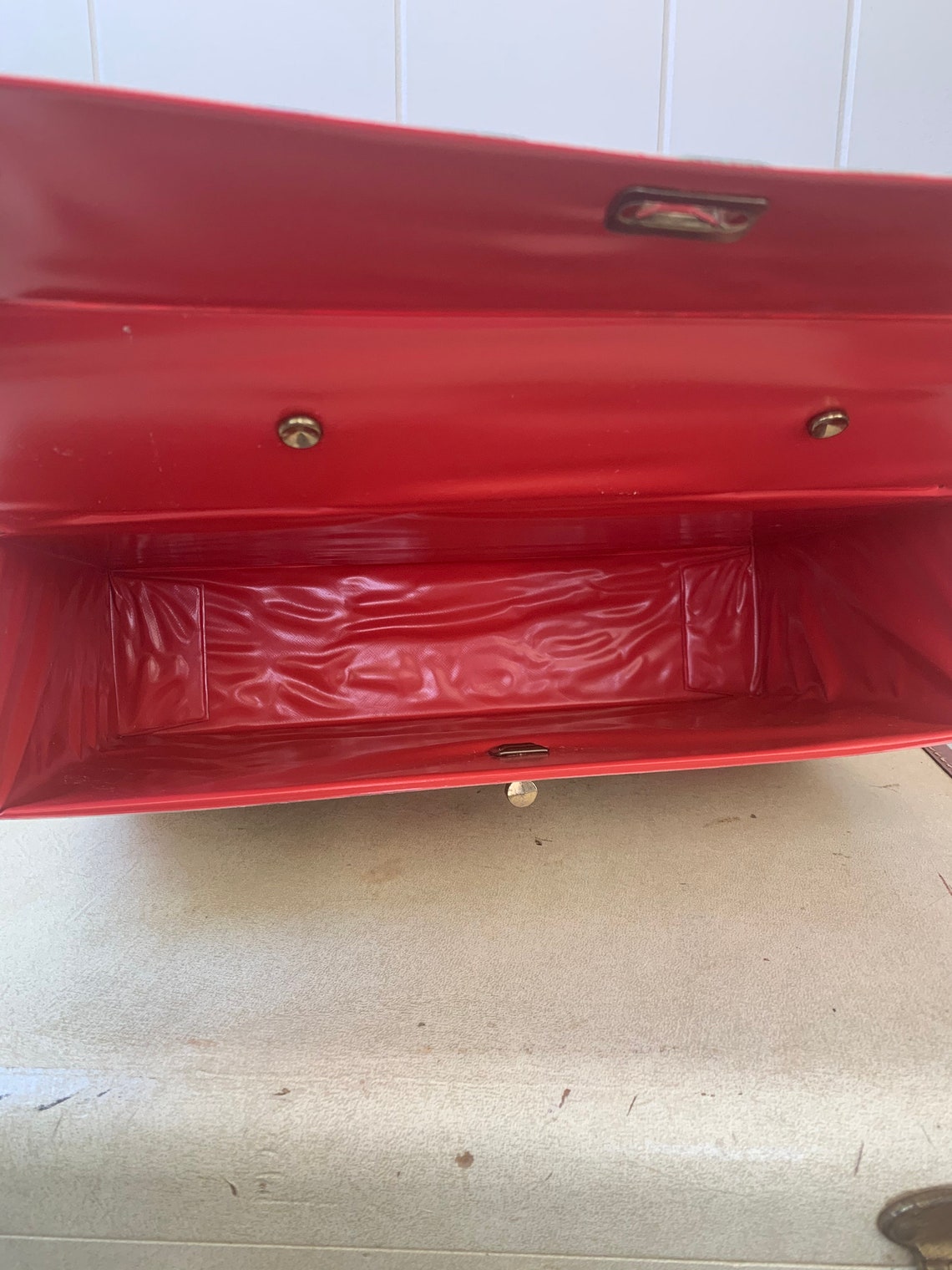 Vinyl Floral Carryall Box Handbag Travel Case | Etsy