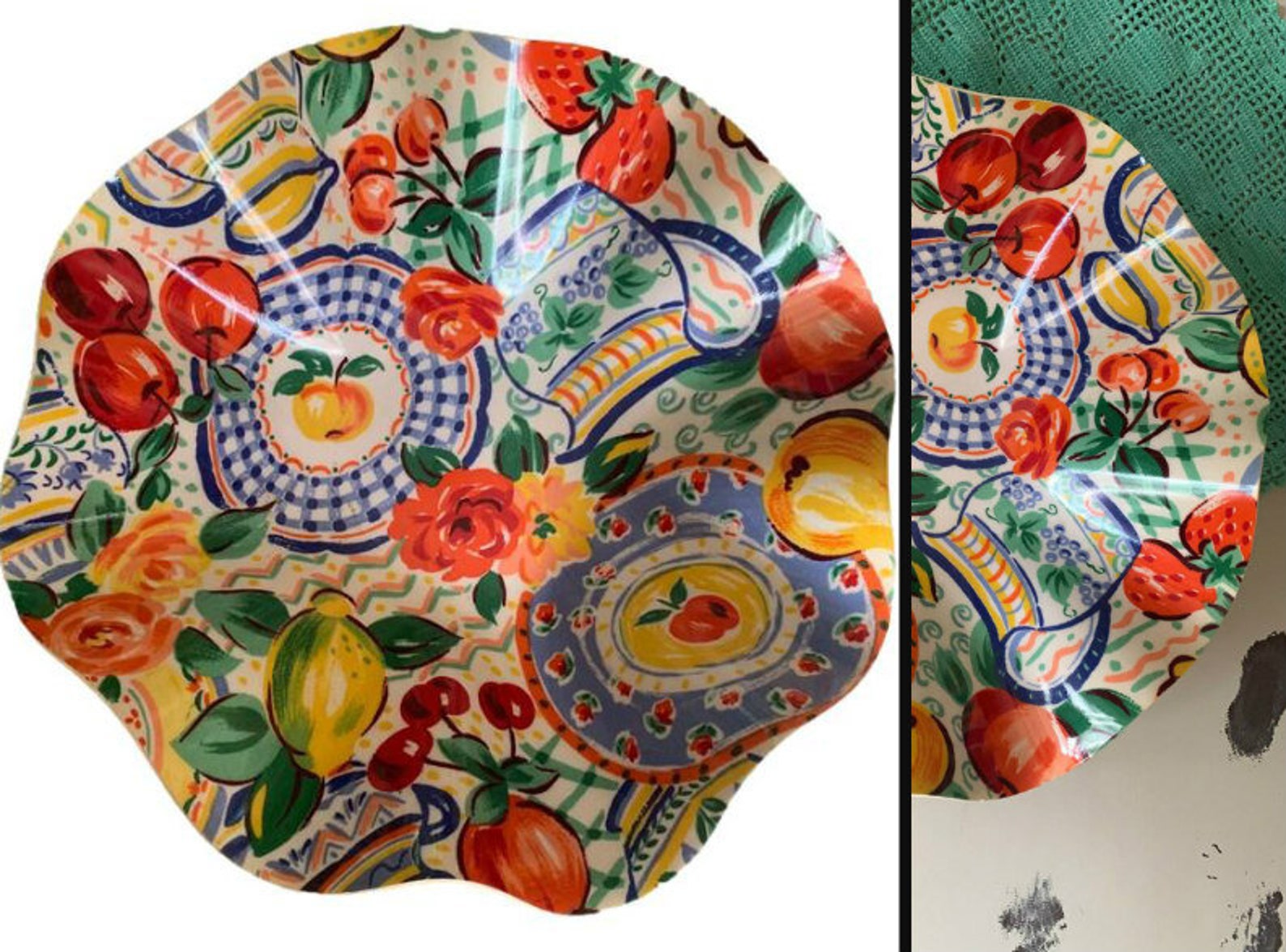 Tele-fun Trayware Floral Laminated Bowl - Etsy