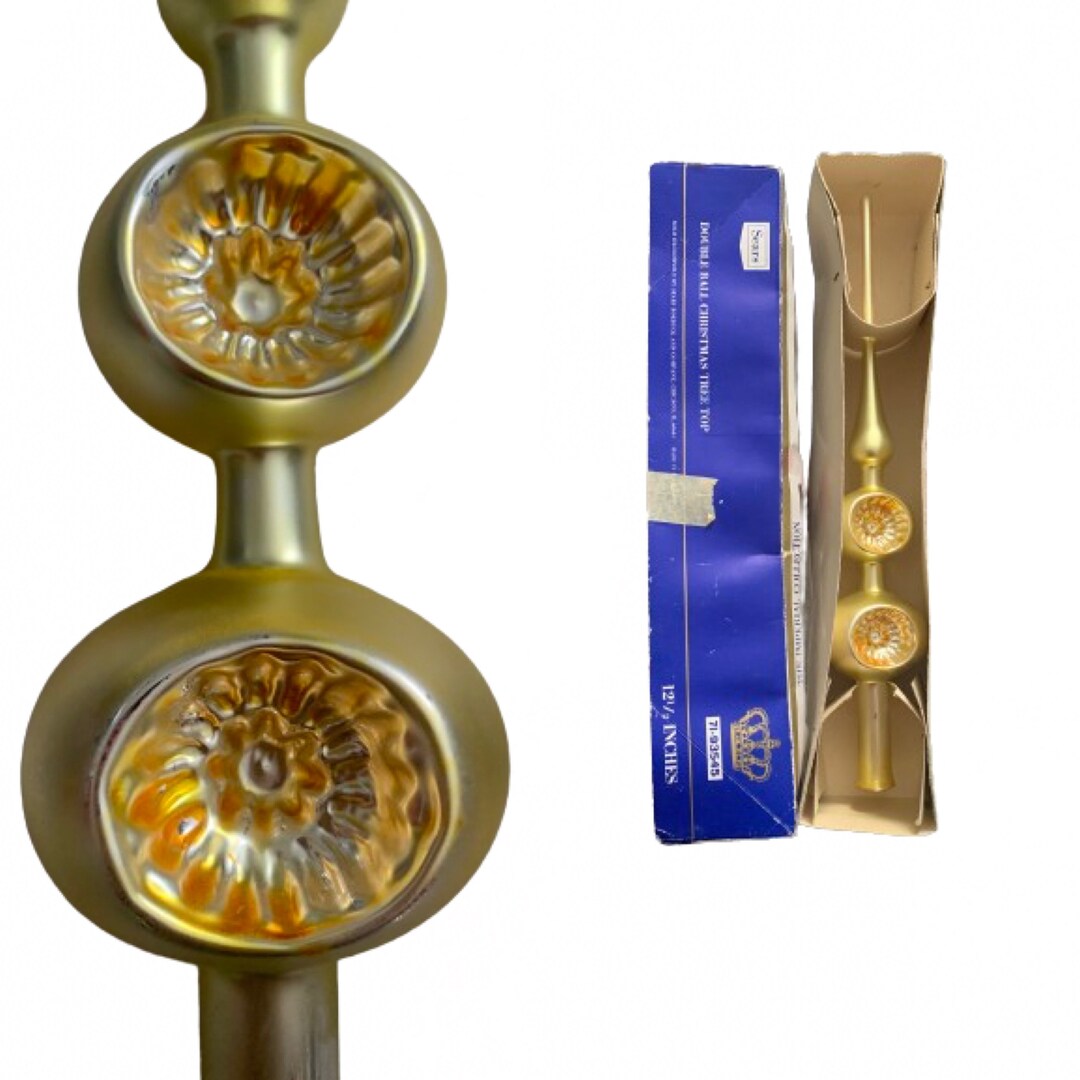 MCM Christmas Tree Top // Double Ball Glass Topper Made in - Etsy