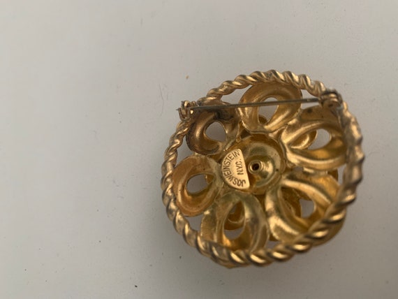 1960s Chunky Gold Flower Brooch // Rare Vintage Jos. … - Gem