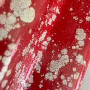 1950s Red White Splatterware Vase // MCM Tall Drip Glaze Pottery - Etsy