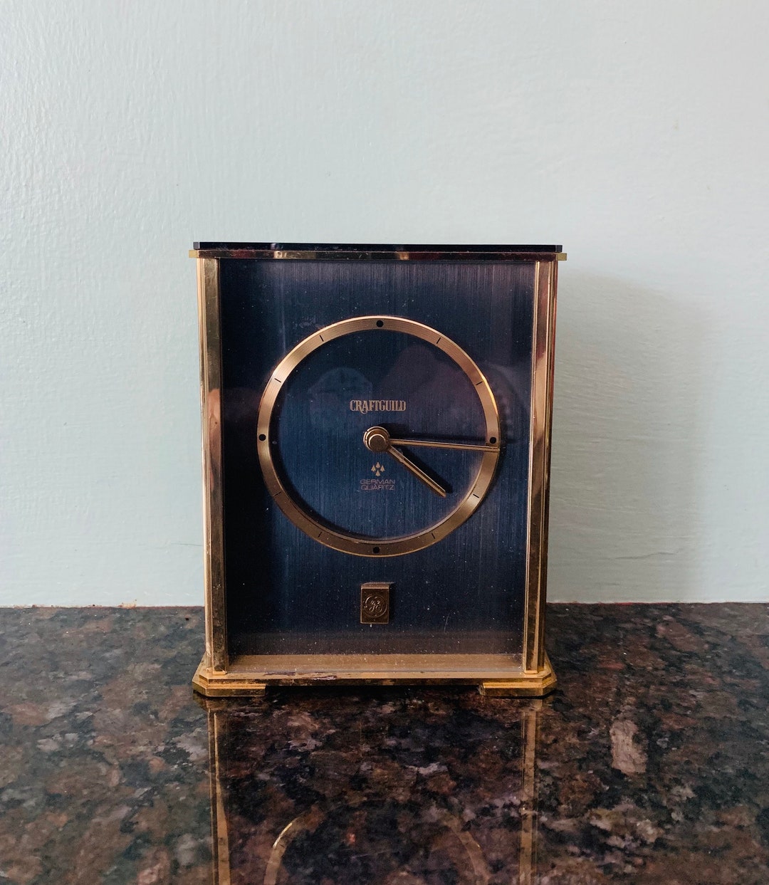 GE Craftguild German Quartz Clock // Metal Battery Operated Table ...