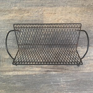 MCM Black Metal Wire Book Rack Shelf - Etsy