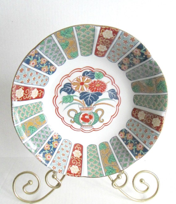 Arita Imari Fan Bowl / Asian Home Decor Collectible Gift | Etsy