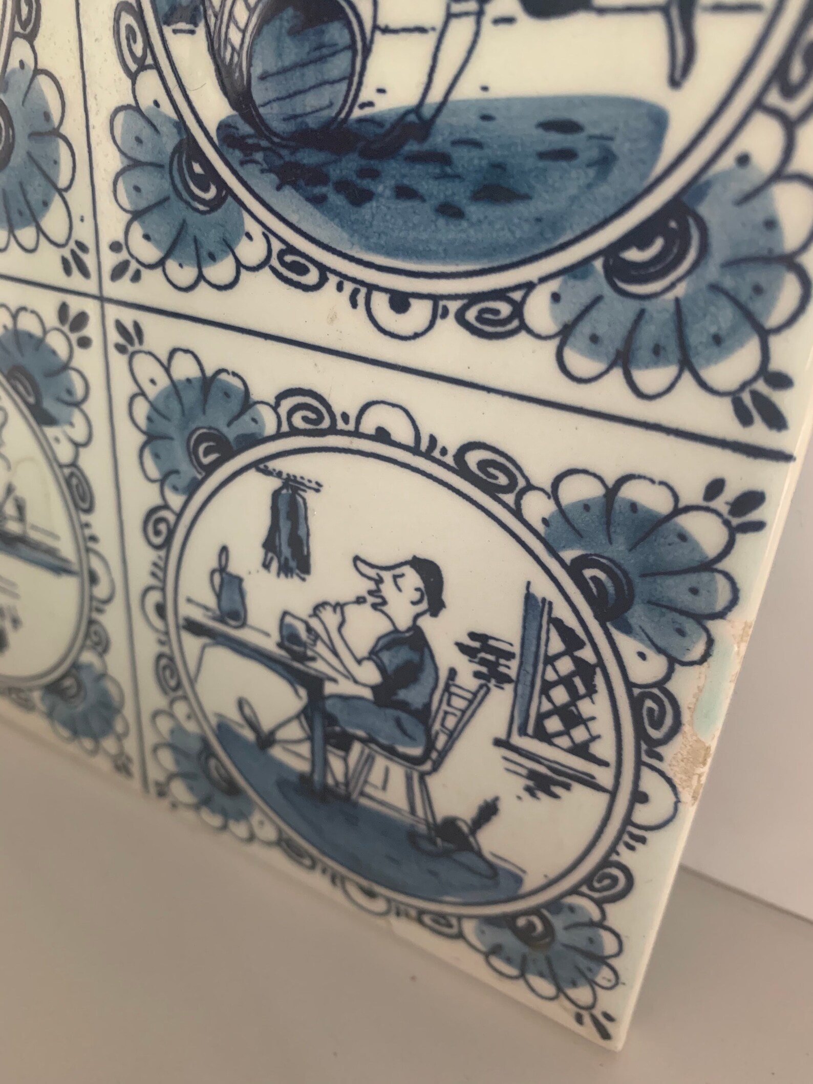 Belgium Delft 6 Inch Square Tile // Blue White Ceramic Trivet - Etsy