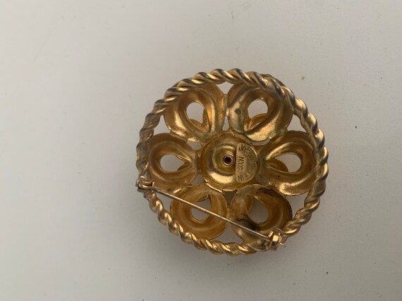 1960s Chunky Gold Flower Brooch // Rare Vintage Jos. … - Gem