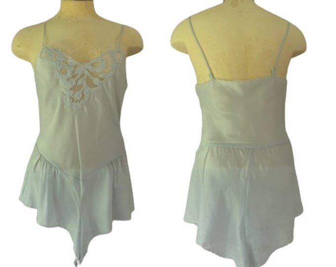 Vintage White Satin/lace Bodysuit/teddie/basque Size M 1980's - Etsy