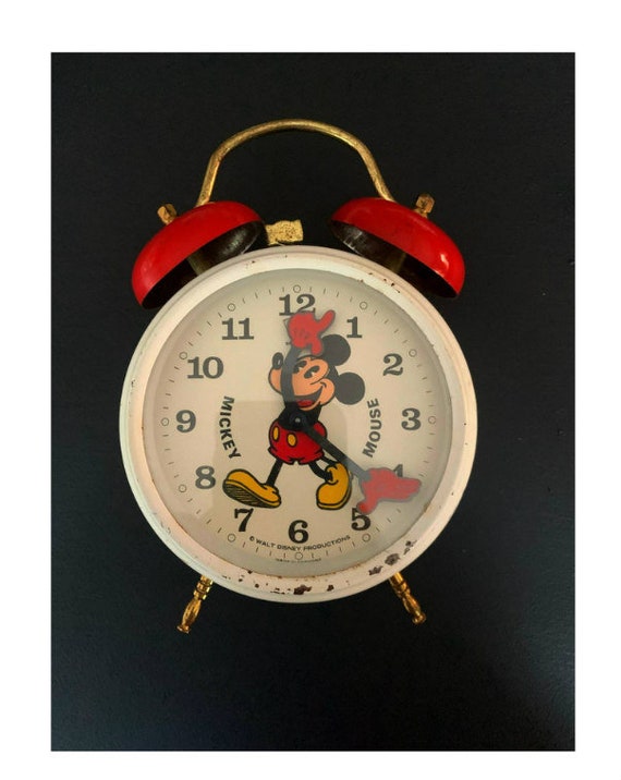Walt Disney Mickey Mouse Alarm Clock // Rare Table Time Piece | Etsy