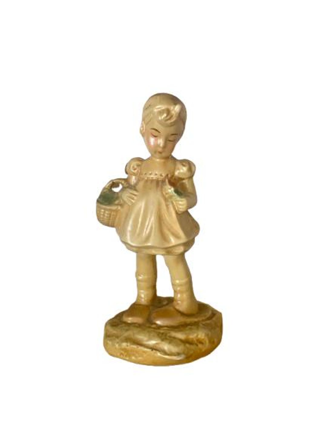 Antique Chalkware Girl Statue Chalk Ware Figurine 1920s 1930s Home and ...
