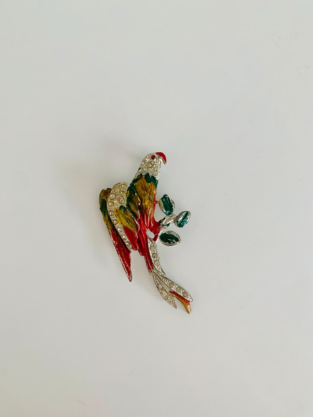 1940s Jose Rodriguez Brooch Eagle Parrot Enamel Rhinestone Pin - Etsy