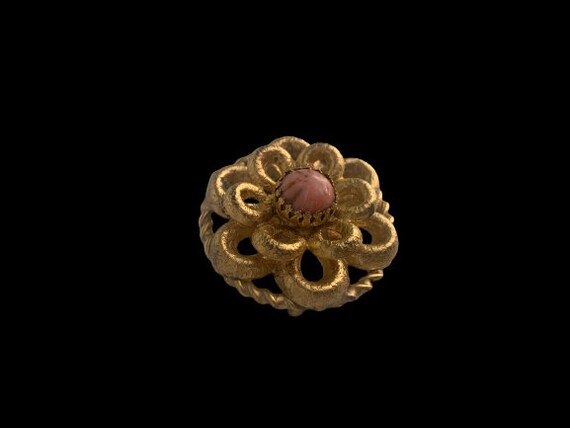 1960s Chunky Gold Flower Brooch // Rare Vintage Jos. … - Gem