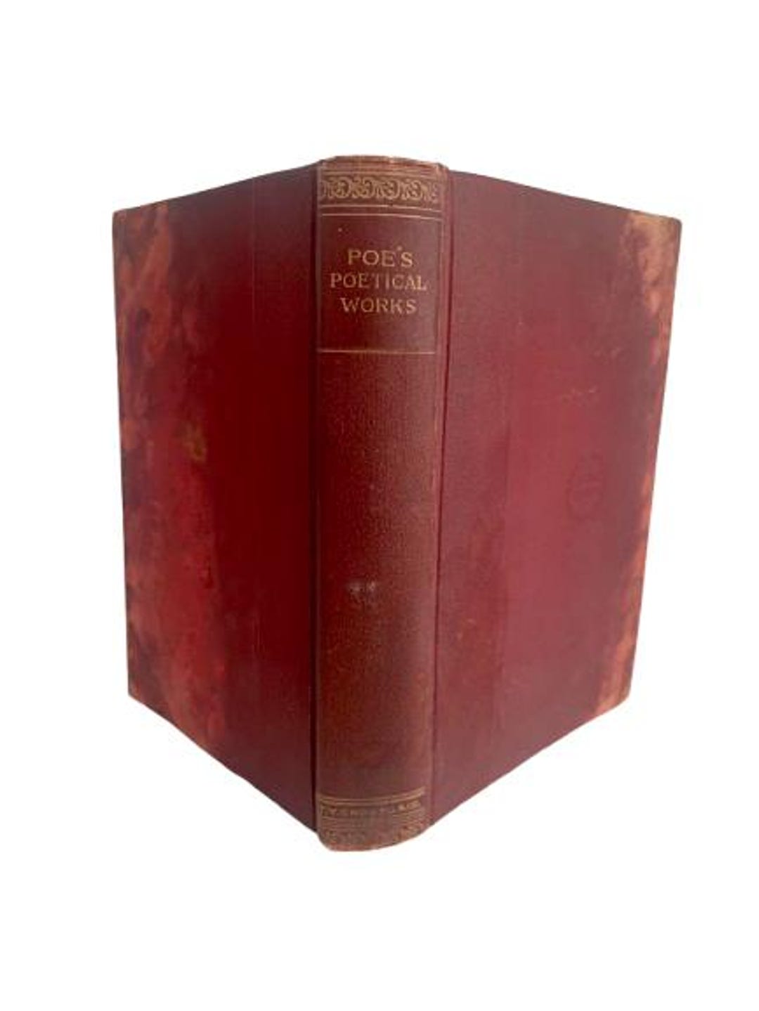 Poems of Edgar Allan Poe With Memoir Red Hardcover Book 1800s Astor ...
