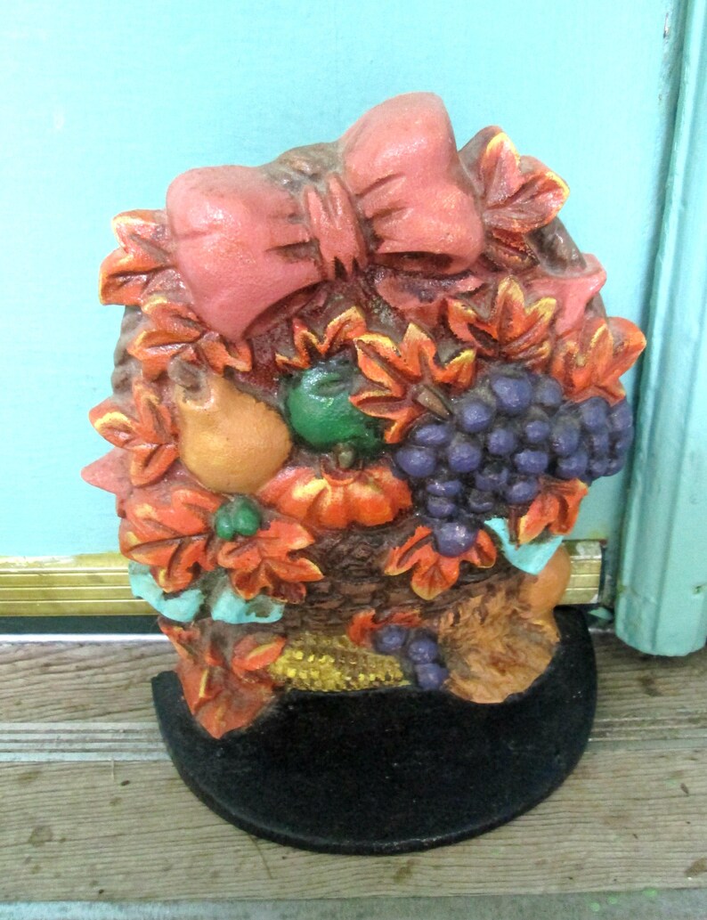 Cast Iron Autumn Basket Doorstop // 1991 House of Lloyd // | Etsy