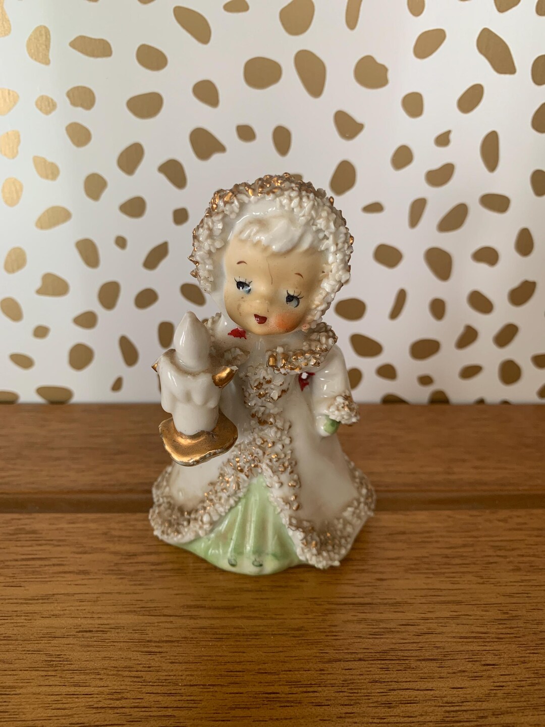 Lefton Angel Bell Figurine // Vintage 1950s Girl Holding Candle Statue ...