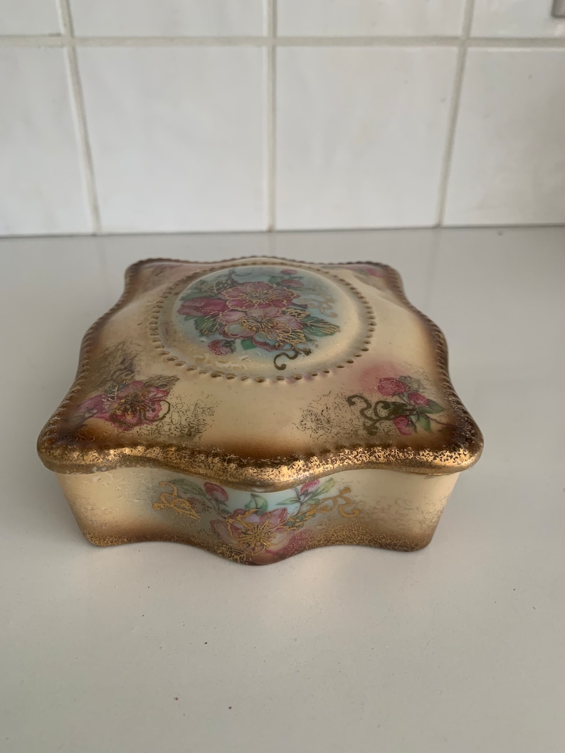 Fine China Victorian Trinket Box - Etsy
