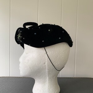 1940s La Rose Black Velvet Fascinator Hat - Etsy