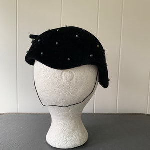 1940s La Rose Black Velvet Fascinator Hat - Etsy