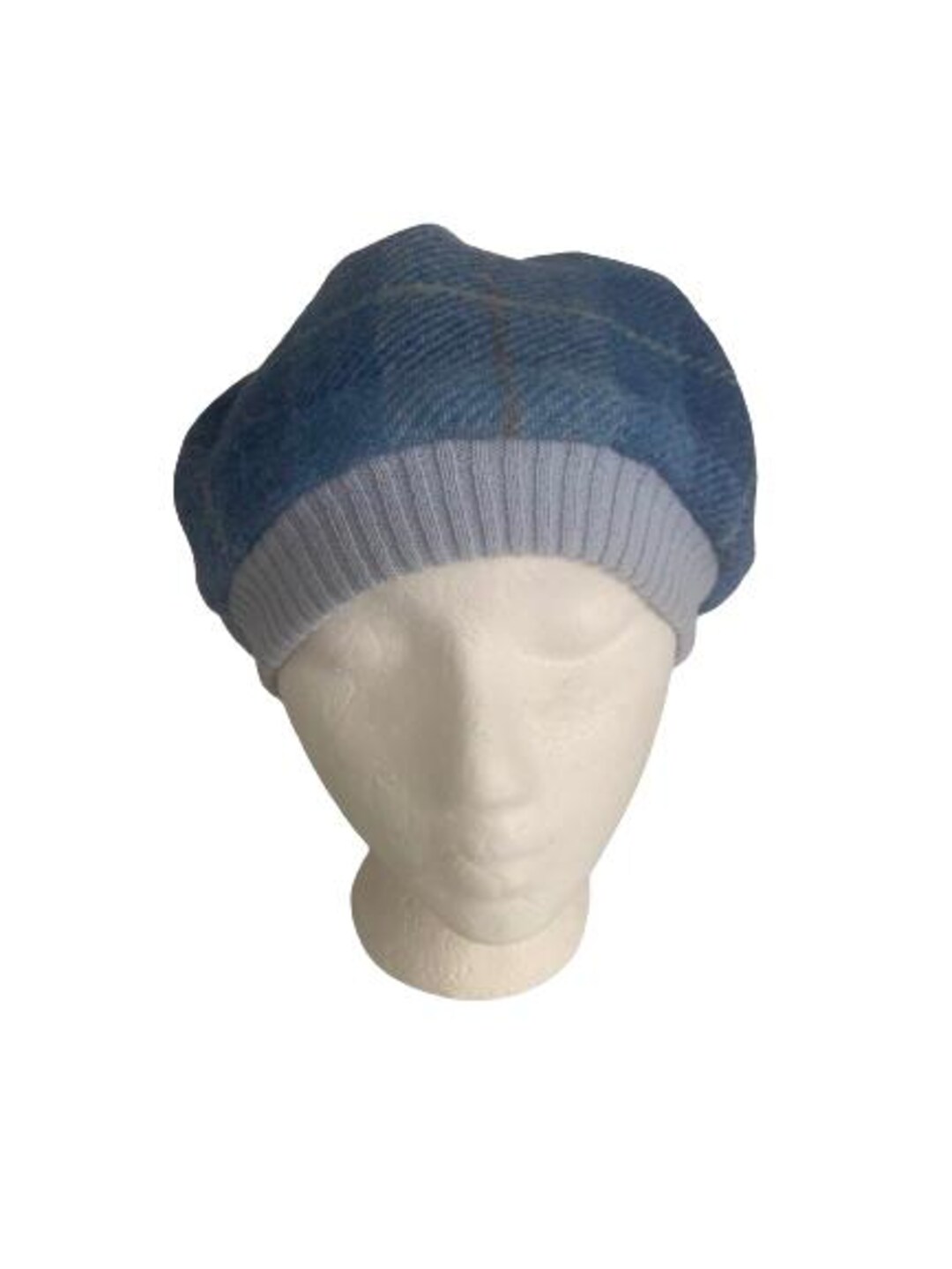 Blue Plaid Wool Beret Tam Authentic Vintage Harris Tweed Winter Hat - Etsy