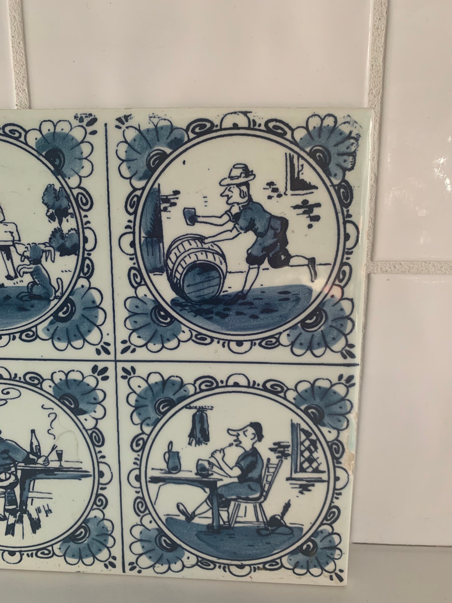 Belgium Delft 6 Inch Square Tile // Blue White Ceramic Trivet - Etsy