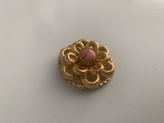 1960s Chunky Gold Flower Brooch // Rare Vintage Jos. … - Gem