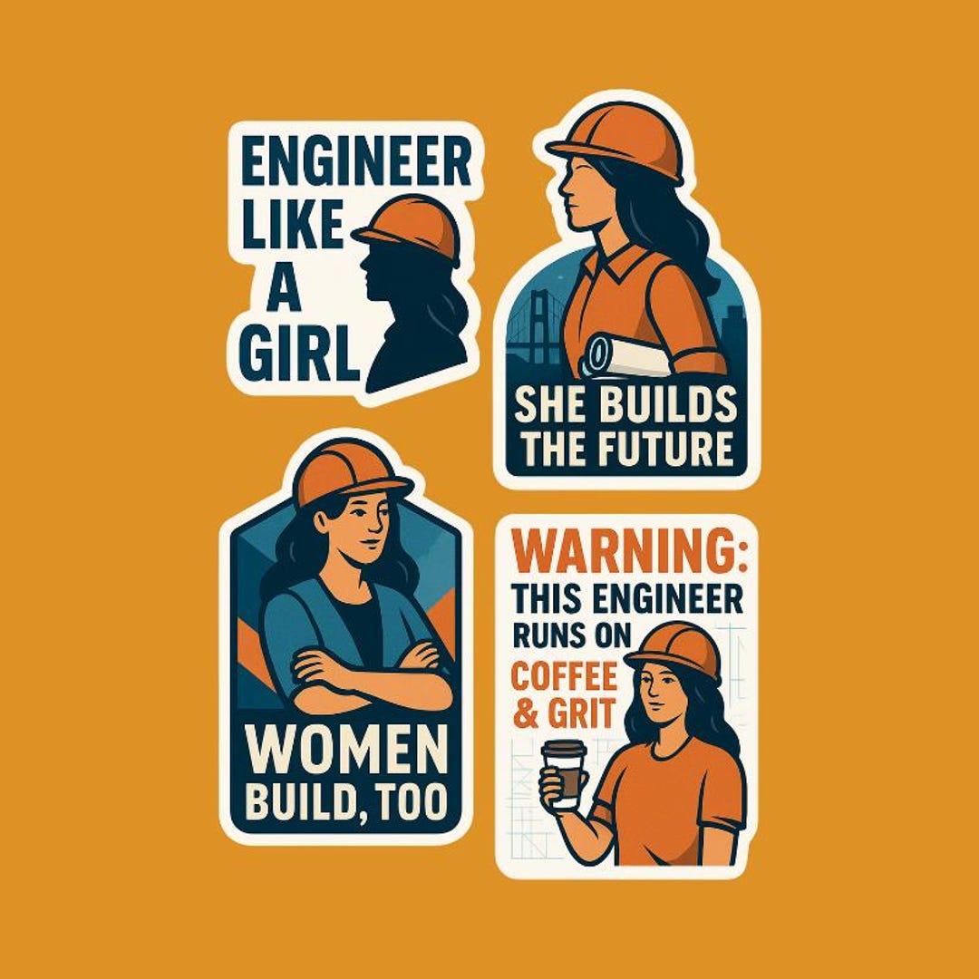 Women in Engineering Hard Hat Stickers – Empowering Vinyl Decals for ...