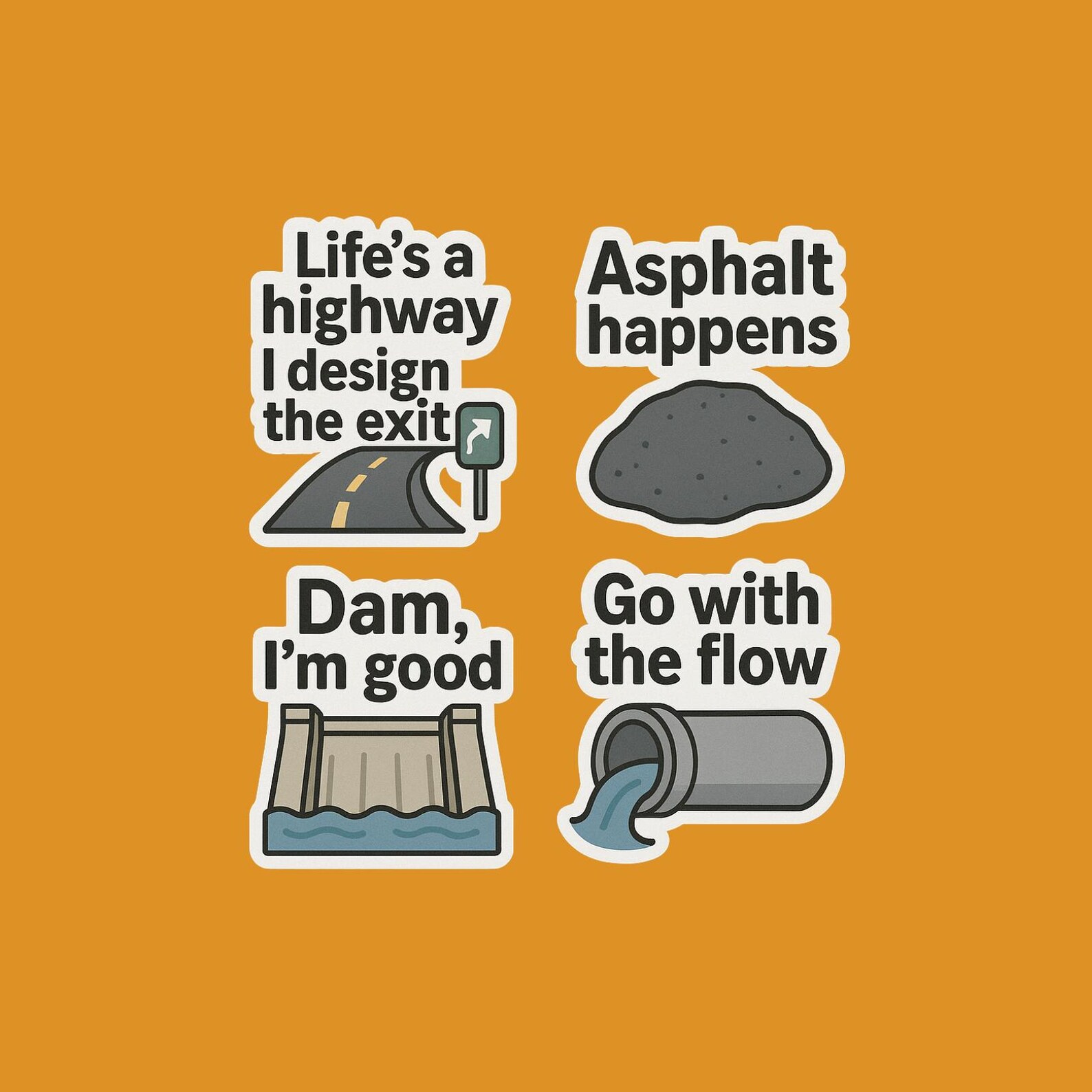 Civil Engineering Sticker Bundle | Funny Engineering Pun Stickers ...