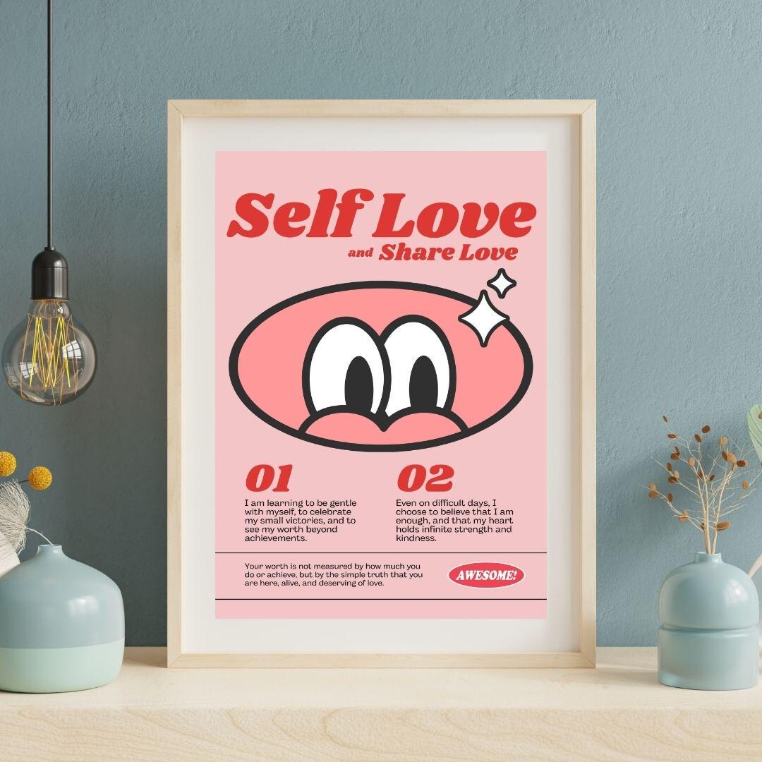 Self Love Print, Self Love Poster, Trendy Positivity Poster, Self Care ...