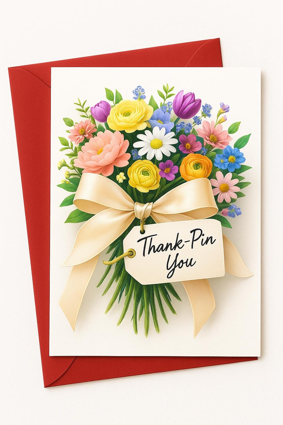 Thank-pin You Pin Badge Thank You Card - Etsy