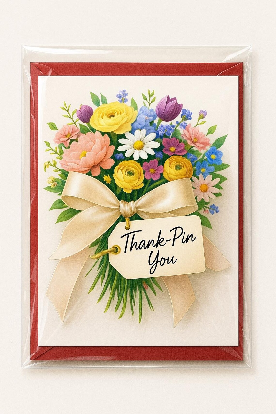 Thank-pin You Pin Badge Thank You Card - Etsy