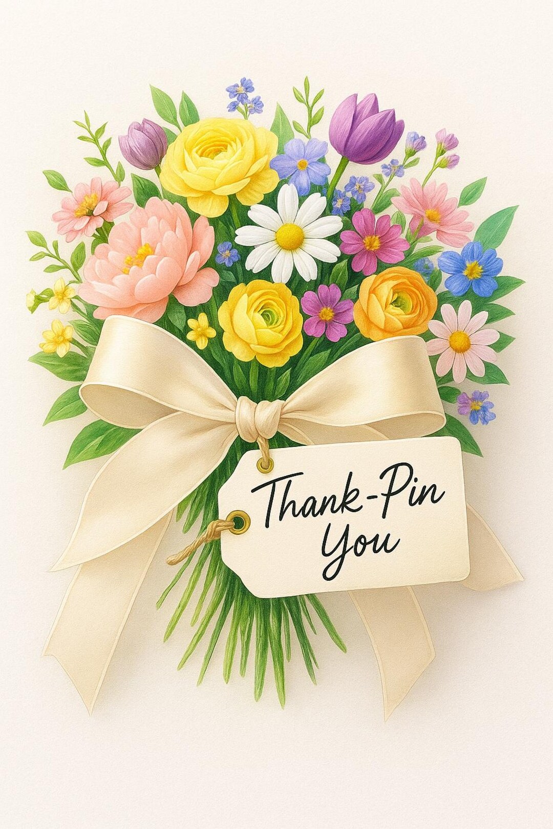 Thank-pin You Pin Badge Thank You Card - Etsy