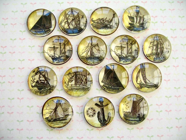 Vintage Style Ship Magnet Boat Fridge Magnet Round Magnet - Etsy