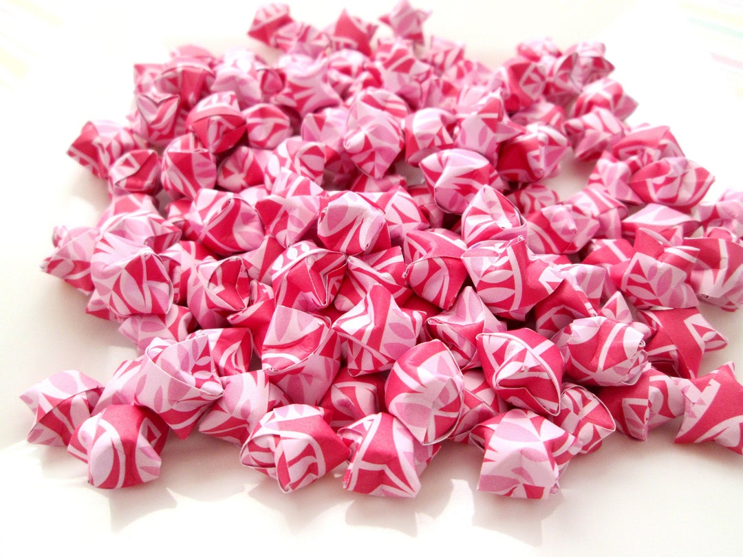 Hot Pink Origami Lucky Starsr, Handmade, Hot Pink Paper, Hot Pink ...